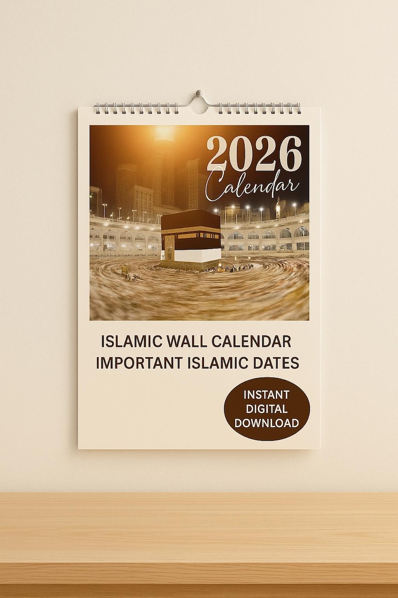 2026 Islamic Calendar • Kaaba, Masjid Al-aqsa Art (printable PDF ...