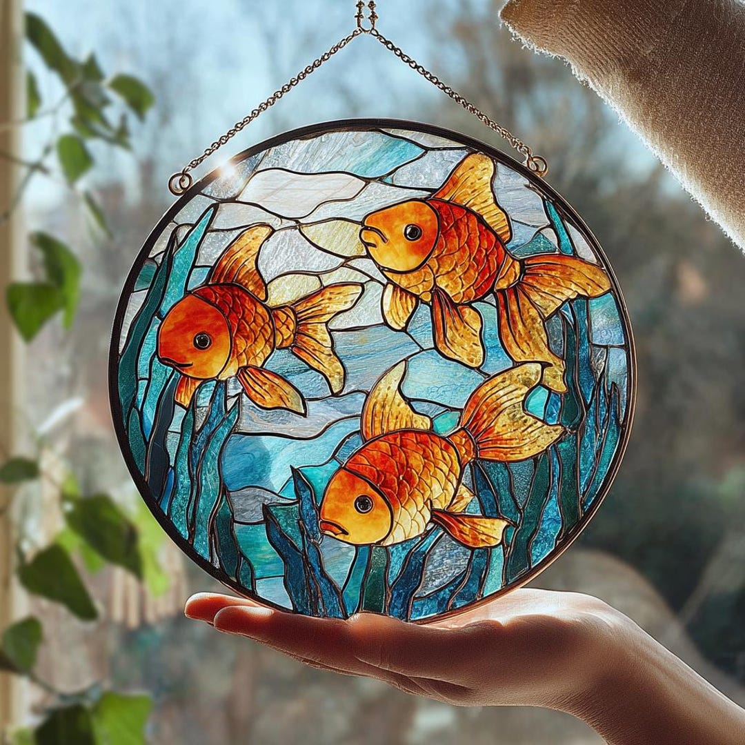 Acrylic Goldfish Window Suncatcher: Fish Decor for Mom, Summer Kitchen ...