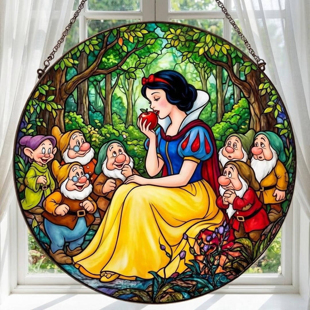 Snow White Suncatcher: Disney Princess Window Hanging, Fairytale Apple ...