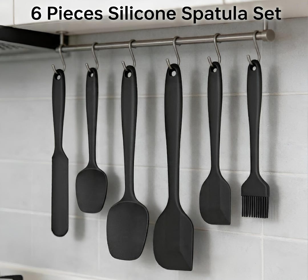 6-piece Silicone Spatula Set, Heat Resistant Kitchen Utensils for ...