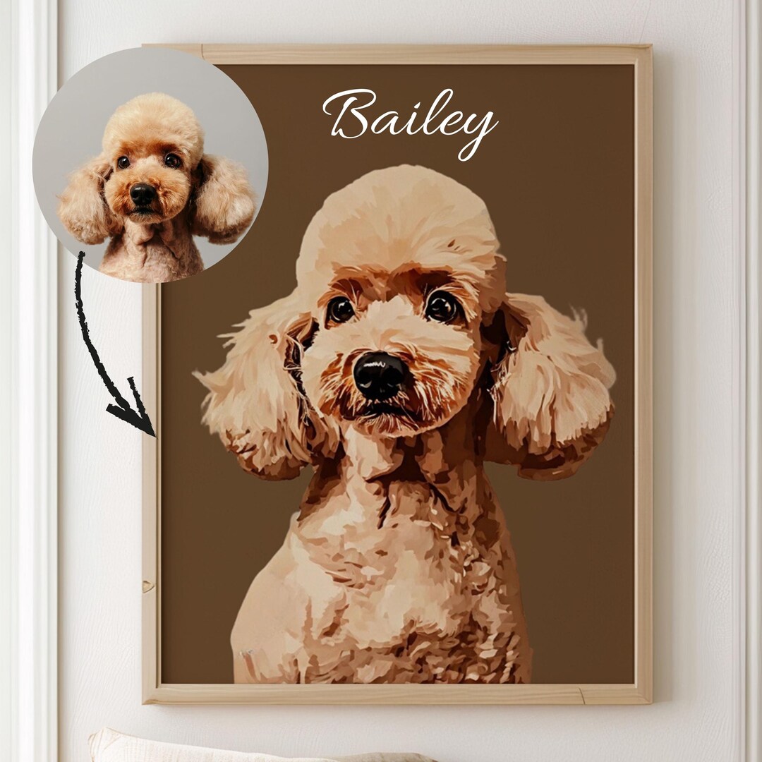 Custom Dog Memorial Portrait, Pet Loss Gift, Dog Portrait From Photo ...