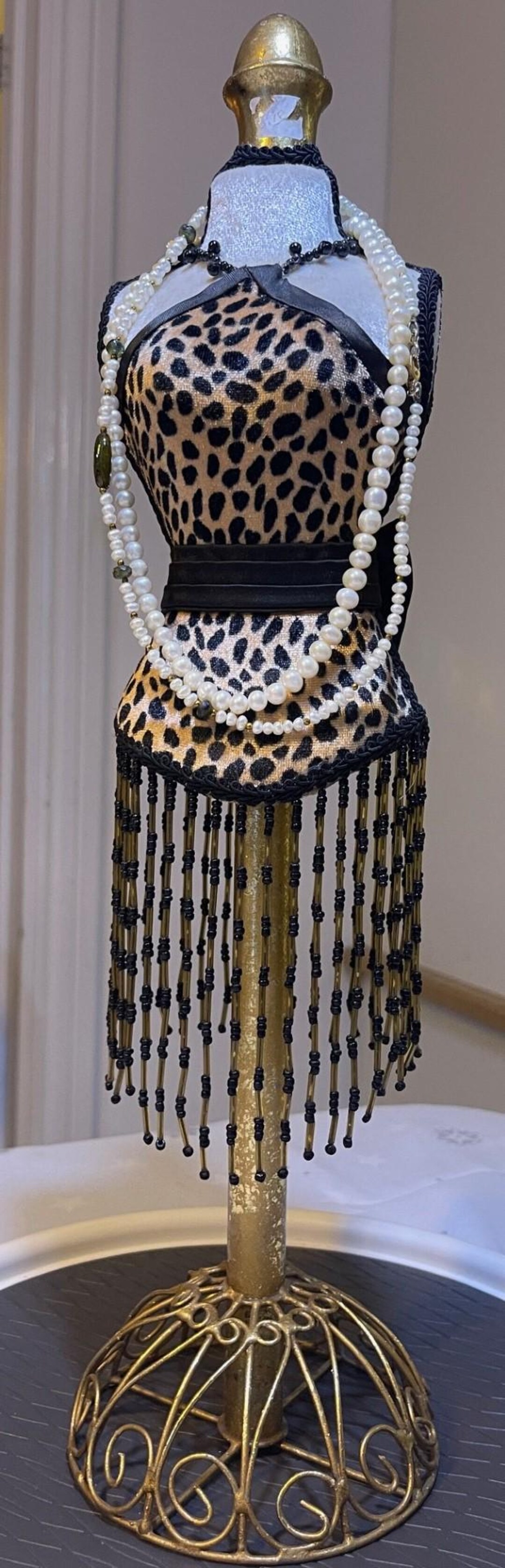 Leopard Print Jewellery Display Mannequin – Boutique Dress Form – Glam ...