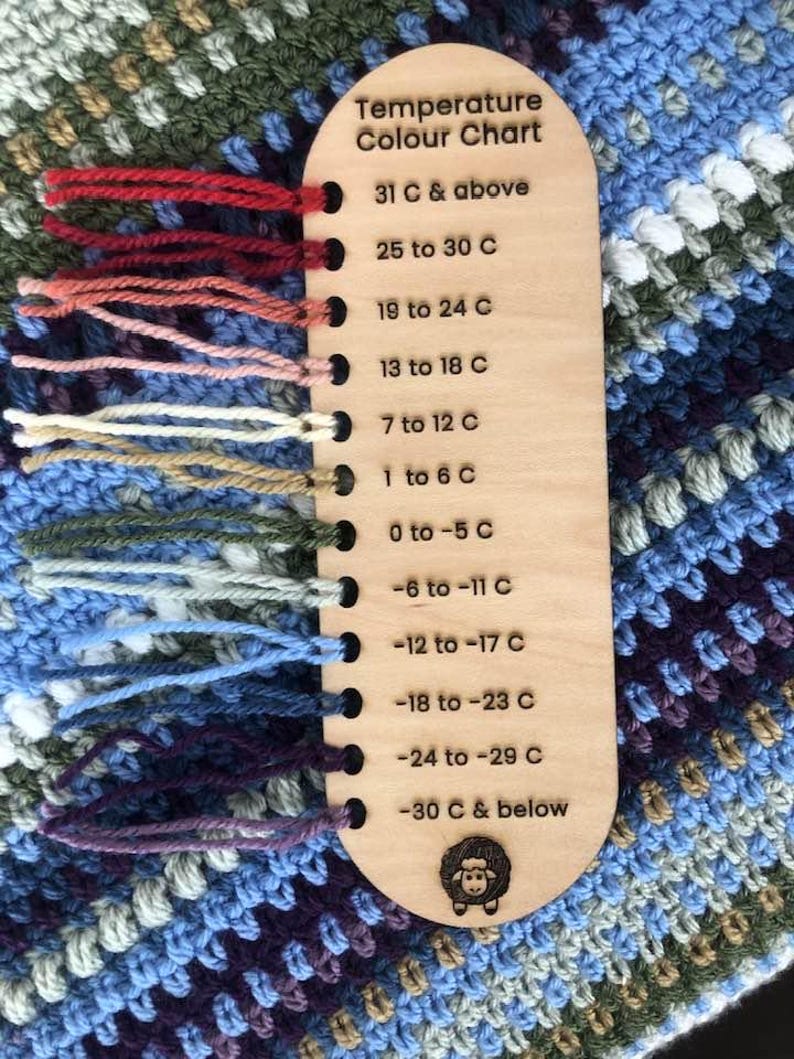 Temperature Colour Chart for Temperature Blankets, Scarves, Snakes and ...