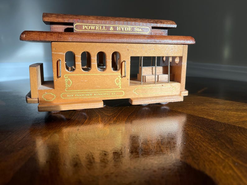 Vintage Wooden Cable Car Model | Powell & Hyde Sts., SF Decor - Etsy