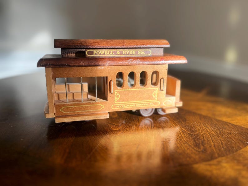 Vintage Wooden Cable Car Model | Powell & Hyde Sts., SF Decor - Etsy