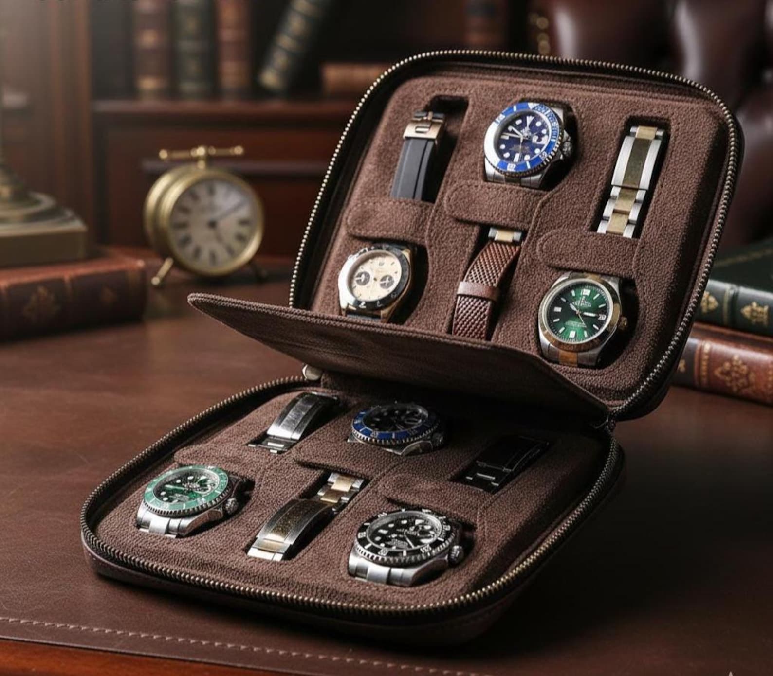 Watch Organizer – Leather Travel Case for 6,4,2 Watches - Etsy