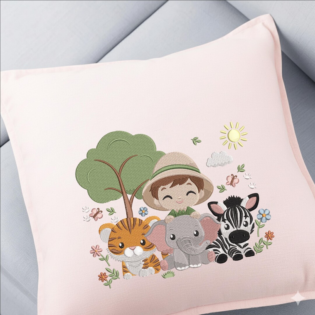 Safari Animals Embroidery Design, Kids Nursery Art (digital Download ...