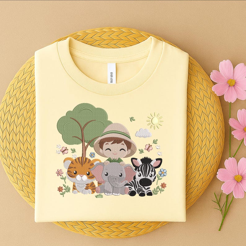 Safari Animals Embroidery Design, Kids Nursery Art (digital Download ...