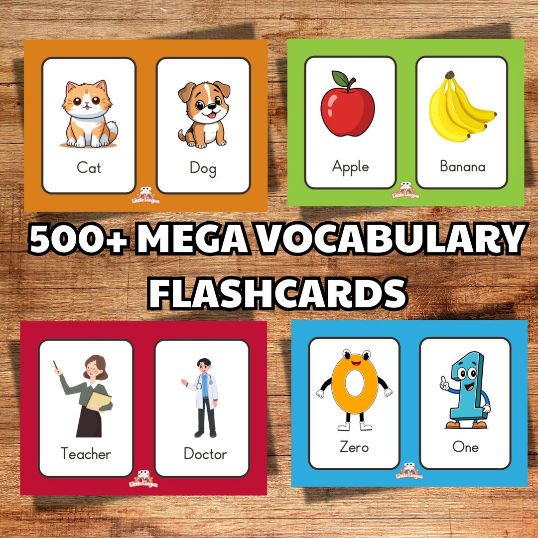 Toddler ESL Flashcards: Mega Vocabulary Learning Kit (digital Download ...