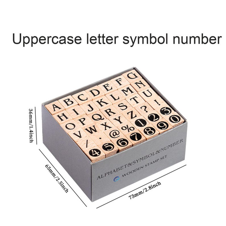 Letters, Numbers, Animals, Emojis, Shapes – 42pc Wooden Stamp Set for ...