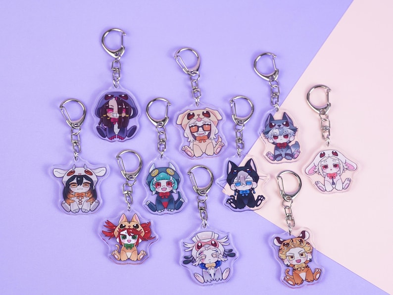 Gachiakuta Chibi Animal Acrylic Keychain Set - Cute Fandom Charms for ...