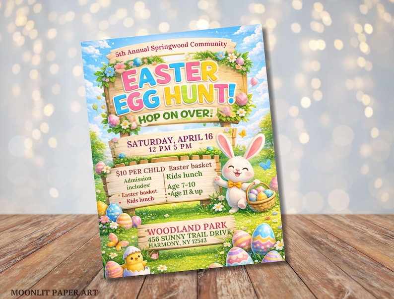 Editable Easter Egg Hunt Flyer Template, Printable Canva Invitation (8. ...