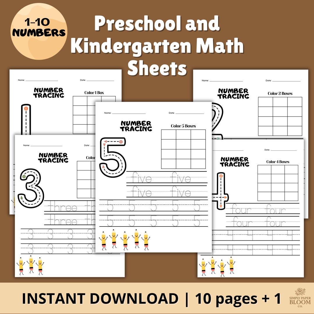 Number Tracing Worksheets 1–10 Printable | Preschool Math & Counting ...