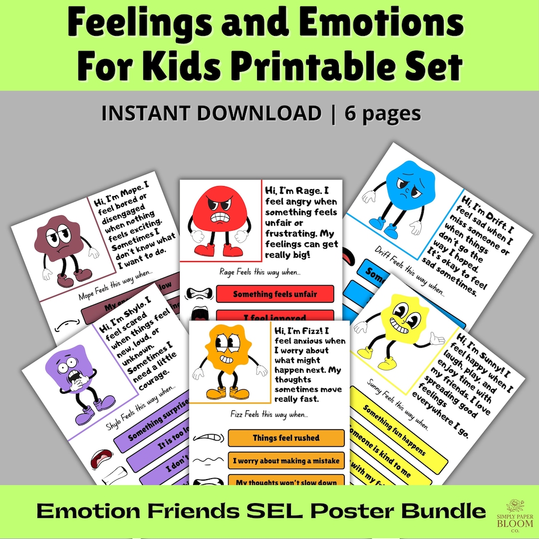 Emotion Friends SEL Posters for Kids | Feelings & Emotions Classroom ...