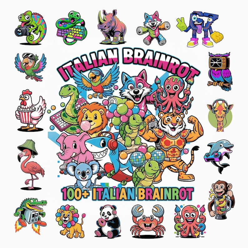 Italian Brainrot Meme PNG Bundle | Characters | Funny Brainrot Inspired ...