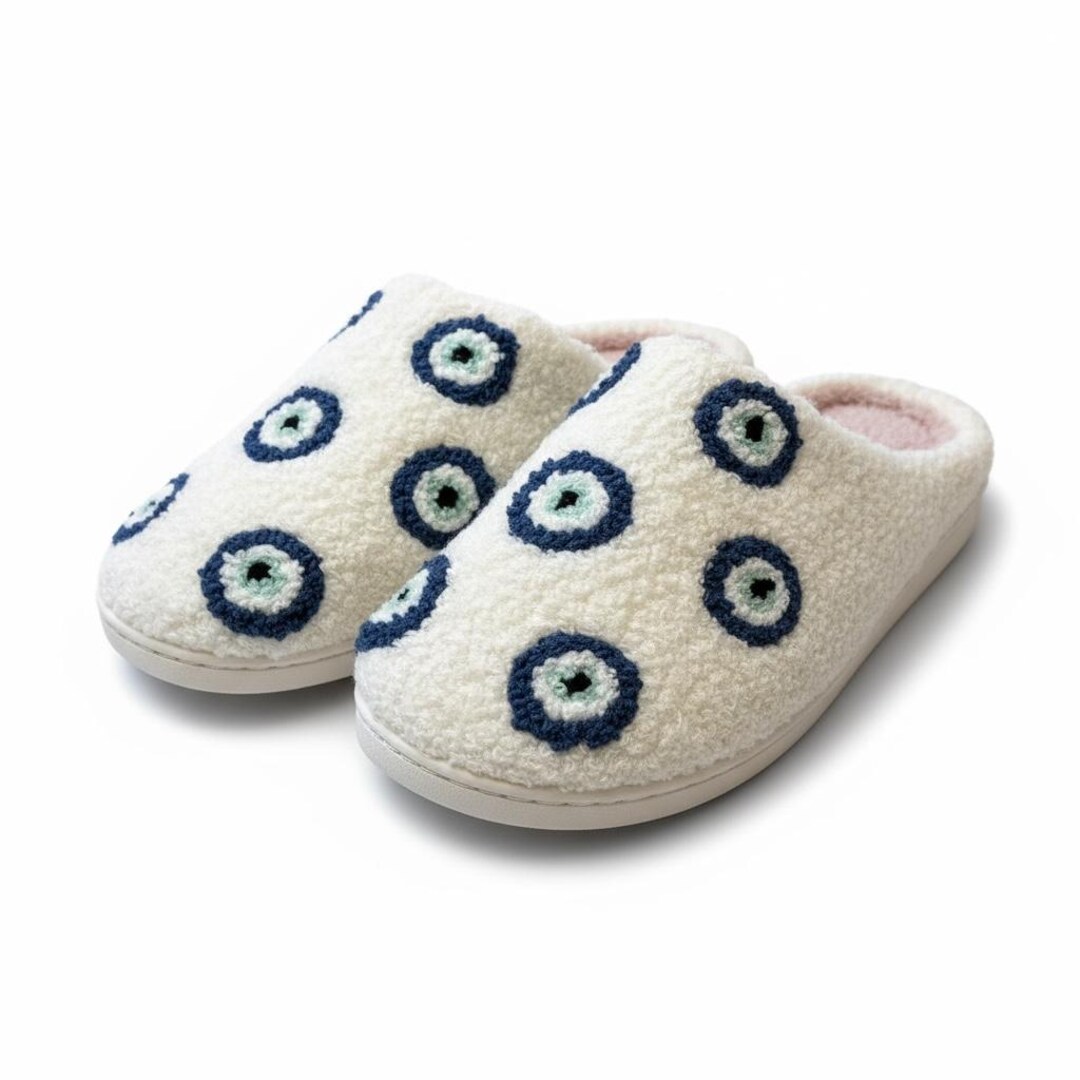 Evil Eye Fuzzy Comfortable Multiple Eye Slippers - Etsy