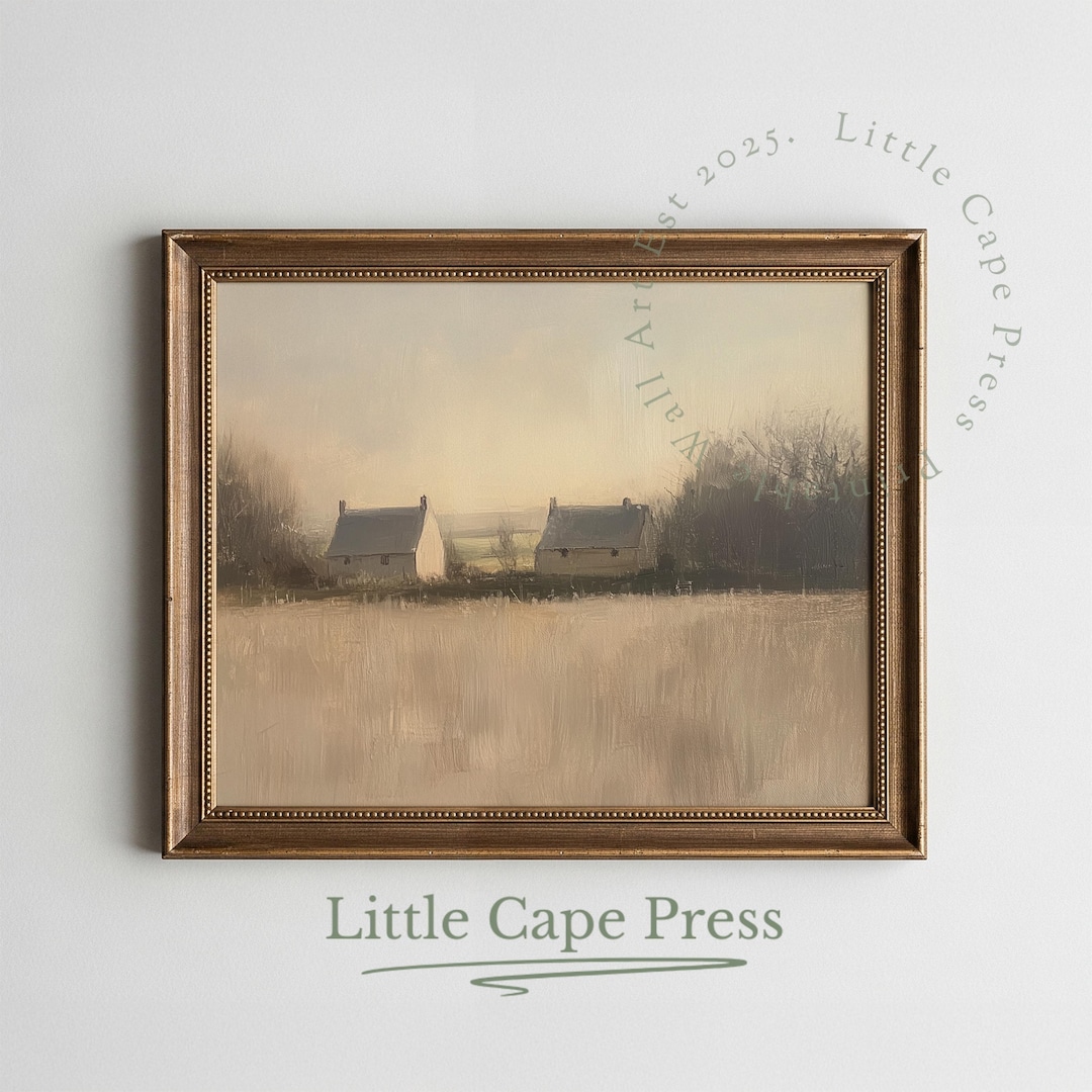 Rustic Cottagecore Landscape With Cottages - Fall Mood Art, Quiet ...