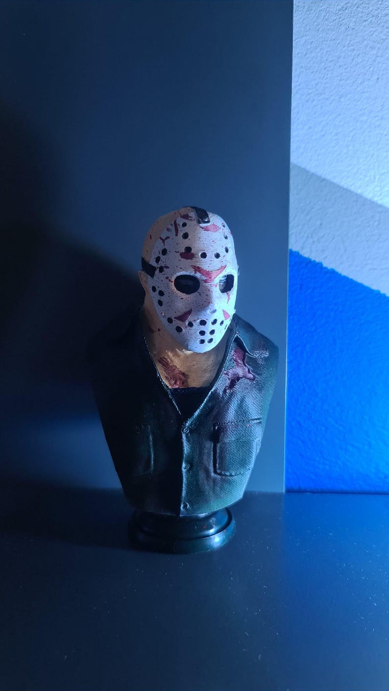 Jason Voorhees Bust-statue/ 3d Printed Custom Painted/ 16cm With Base ...