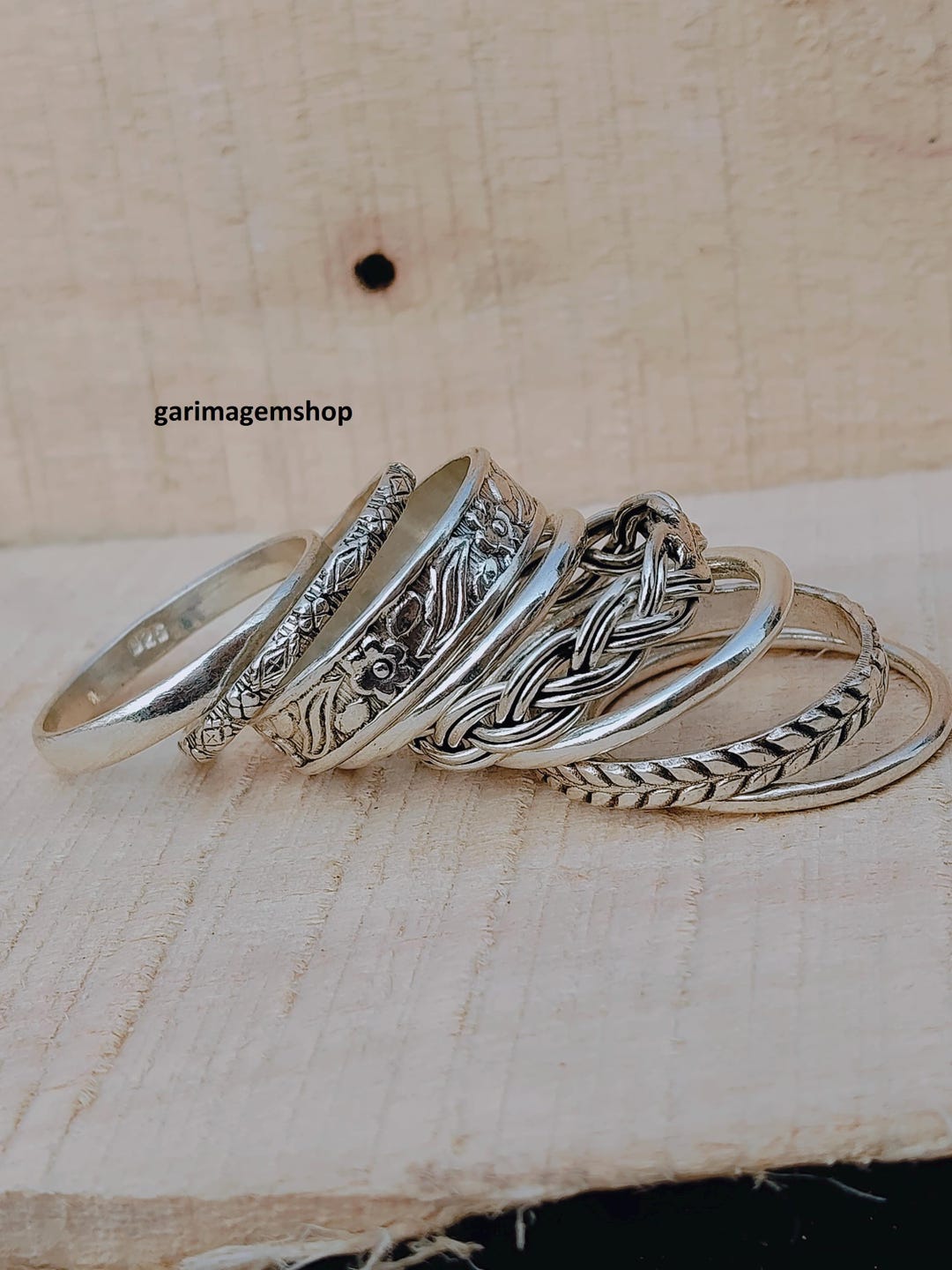 Handmade Sterling Silver Stacking Ring Set, Boho Minimalist Rings - Etsy