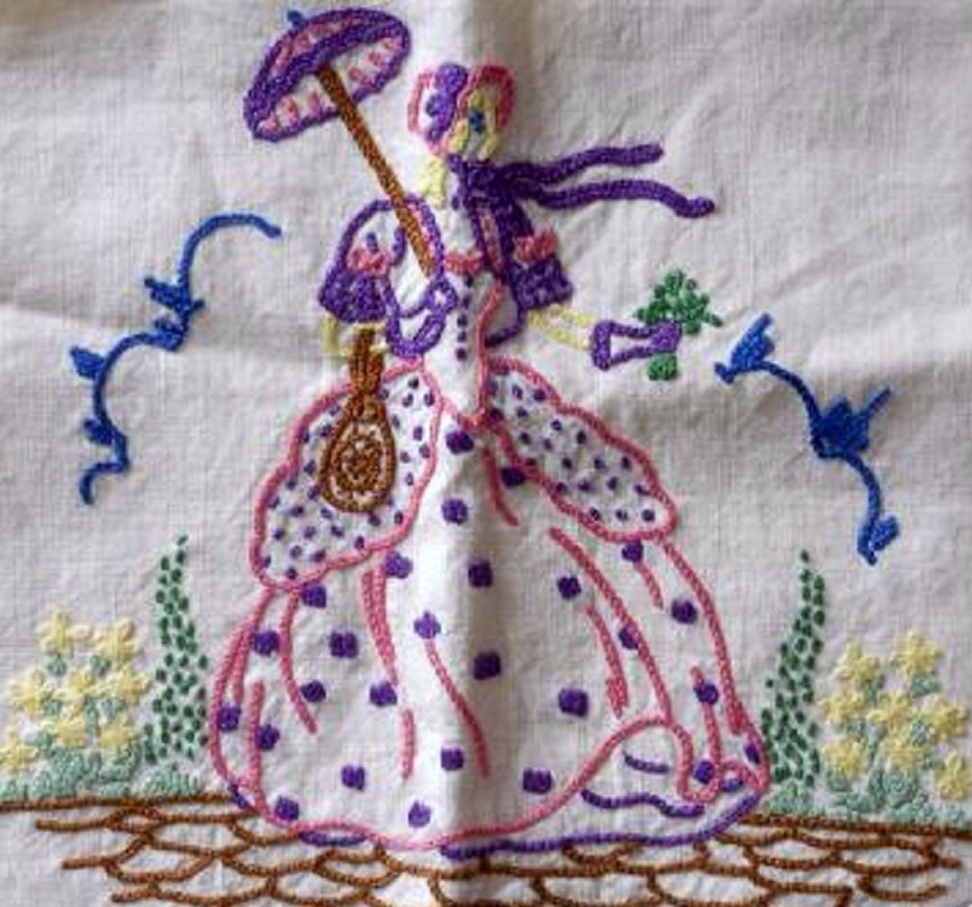 Crinoline Lady Embroidery Transfer NE1018 - Etsy