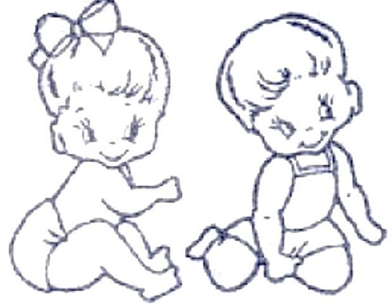 Baby 'n Diapers Applique / Embroidery Coverlet Quilt | Etsy