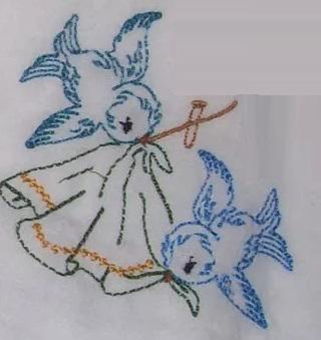 PDF Blue Birds DOW Days of Week Dish Towels Embroidery Pattern Mo7280 ...