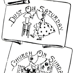 Bonnet / Sunbonnet Girls DOW Days of Week TOWELS Embroidery Pattern ...