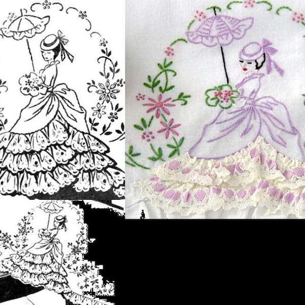 Crinoline Lady Embroidery - Etsy
