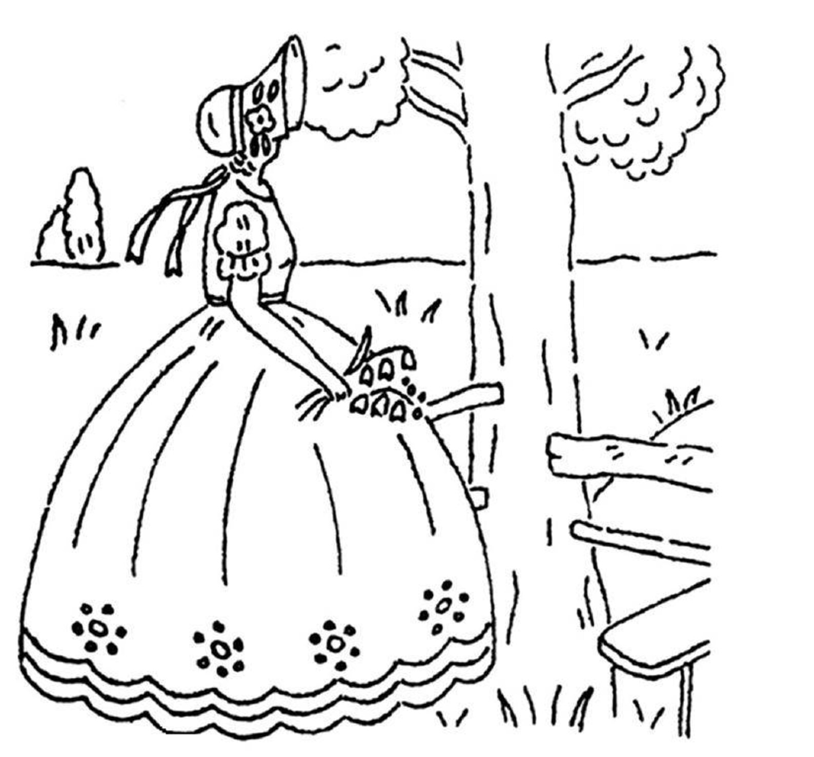 Crinoline Lady (in Park)- Southern Belle Embroidery Pattern Deighton - Etsy