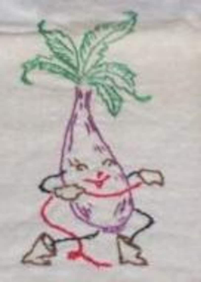 Animated Dancing Vegetables Kitchen Tea Towels Embroidery Pattern V198 ...