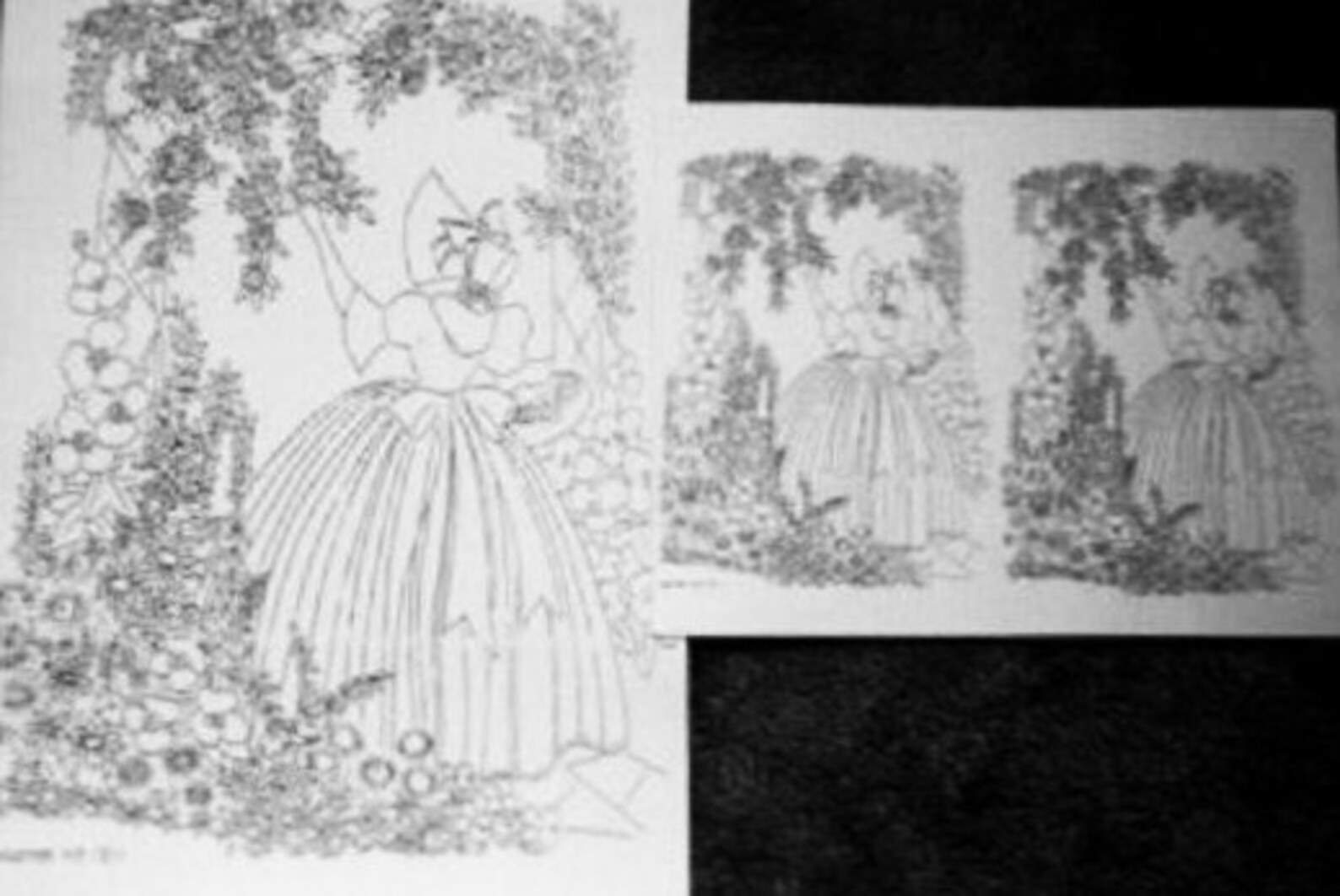 Crinoline Lady Arbor Embroidery Transfer Deighton1511 - Etsy