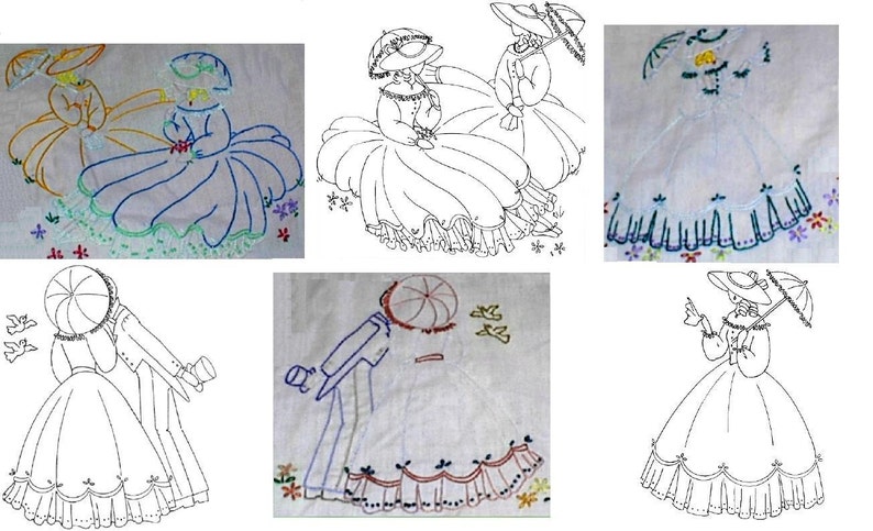 12* Southern Belle / Crinoline Lady Transfer Pattern - Etsy
