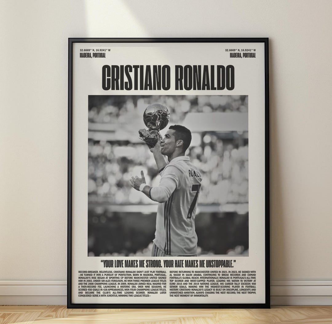 Cristiano Ronaldo Poster, Real Madrid, Minimalist Soccer Art (digital ...