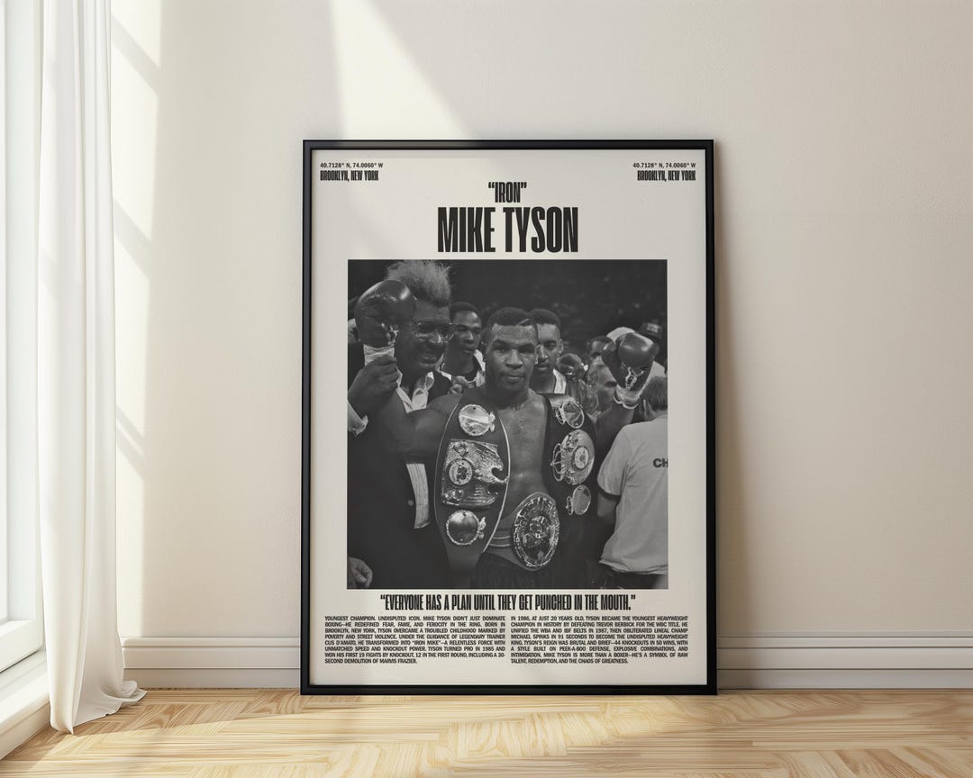 Mike Tyson "iron" Boxing Digital Poster, Boxing Minimalist Wall Art ...