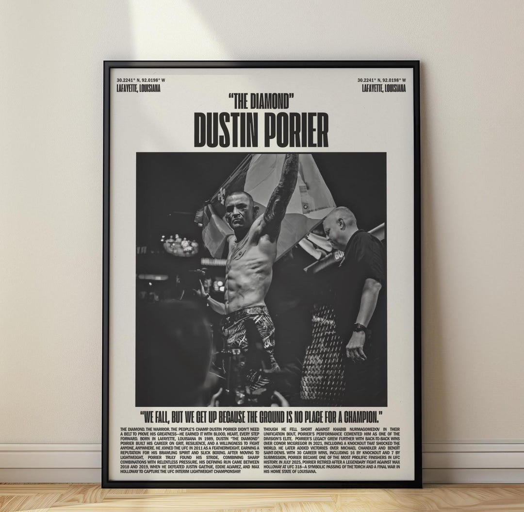 Dustin Porier "the Diamond" UFC Minimalist Poster, Art Print (digital ...