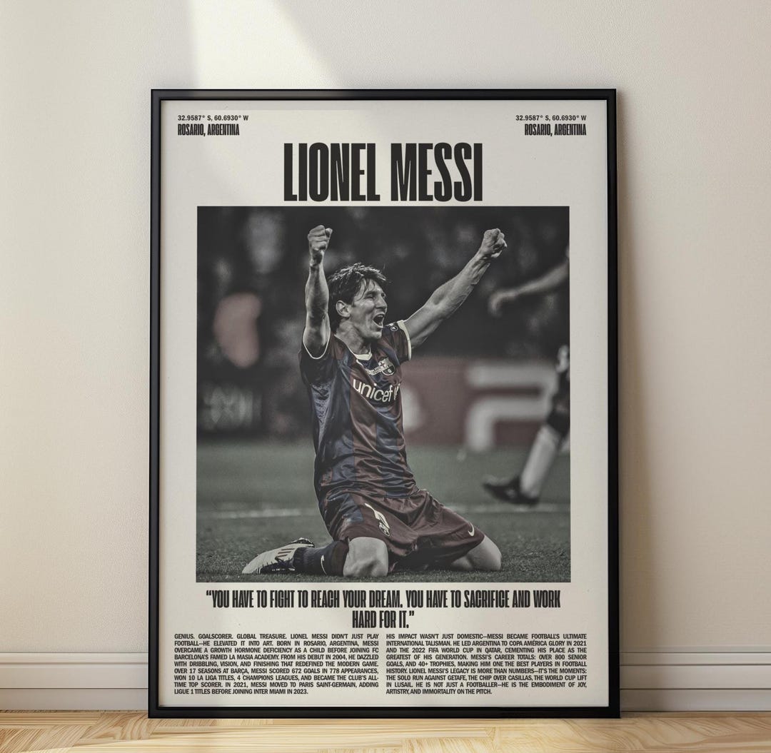 Lionel Messi Minimalist Poster, Soccer Art Print (digital Download) - Etsy
