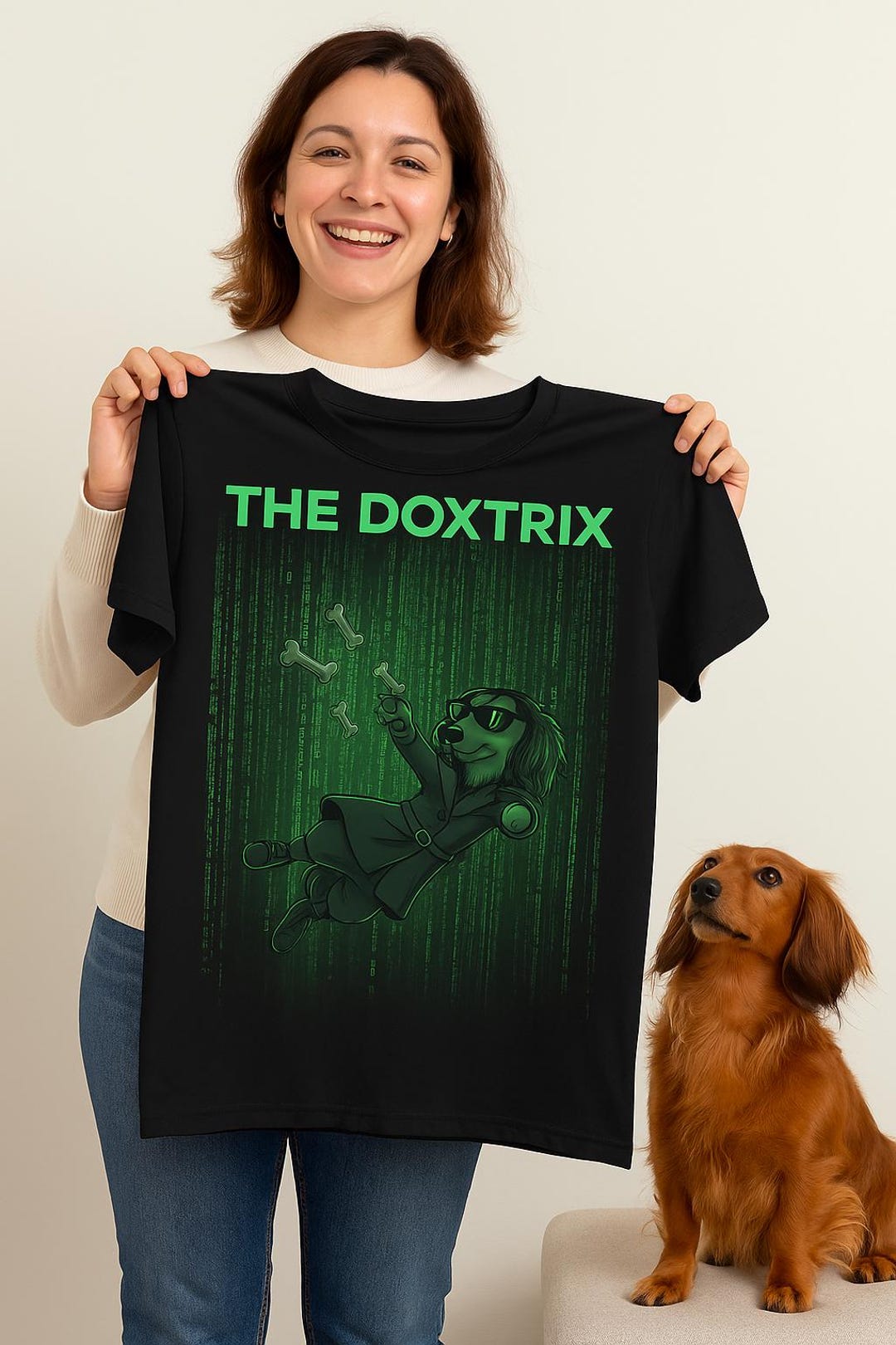 The Doxtrix Matrix Parody Long Hair Dachshund Tee - Etsy
