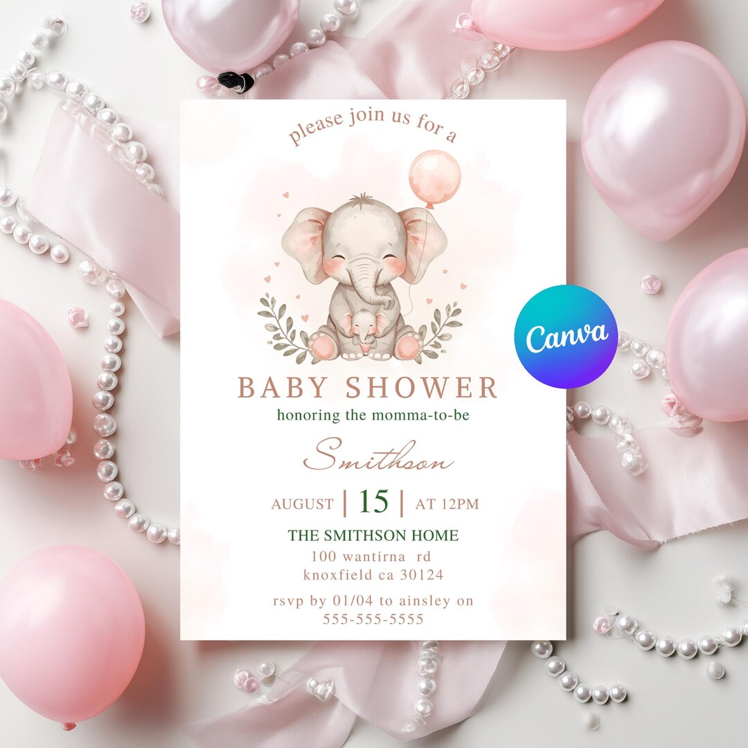 Blue Elephant Baby Shower Invitation | Little Peanut Boy Shower Invite ...