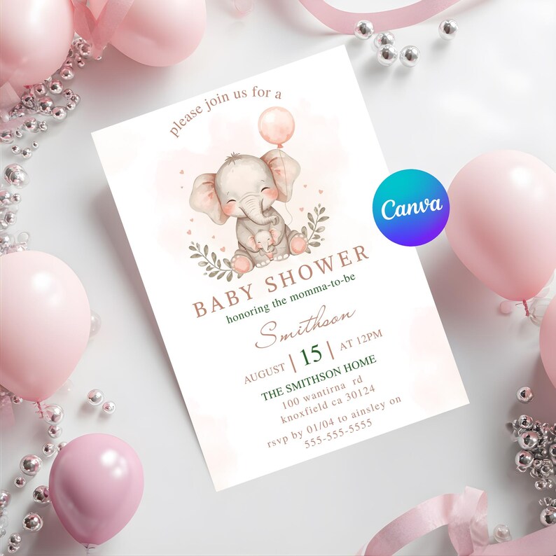 Blue Elephant Baby Shower Invitation | Little Peanut Boy Shower Invite ...