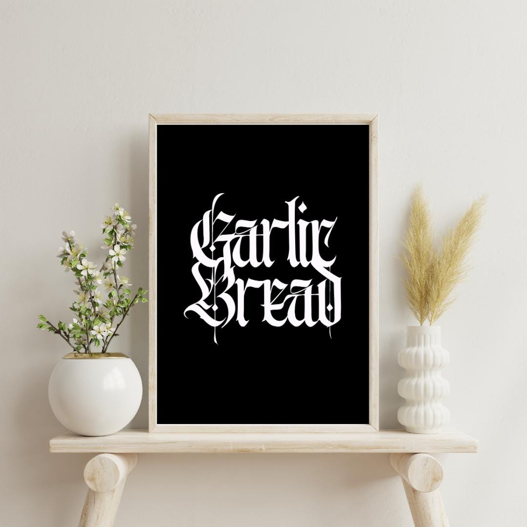 Gothic Garlic Bread - Printable Poster - Black - Etsy
