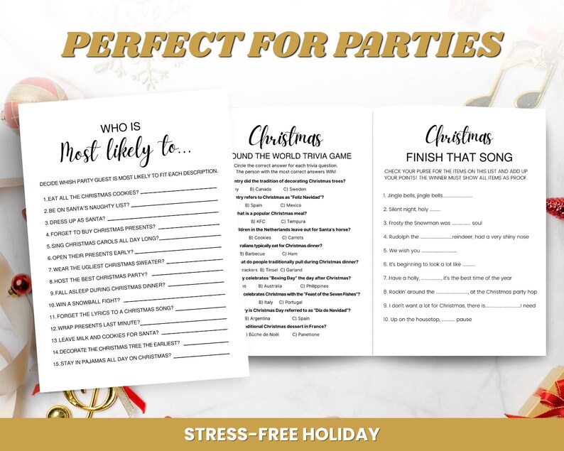 Office Party Games Christmas Printable, Christmas Party Office Games ...