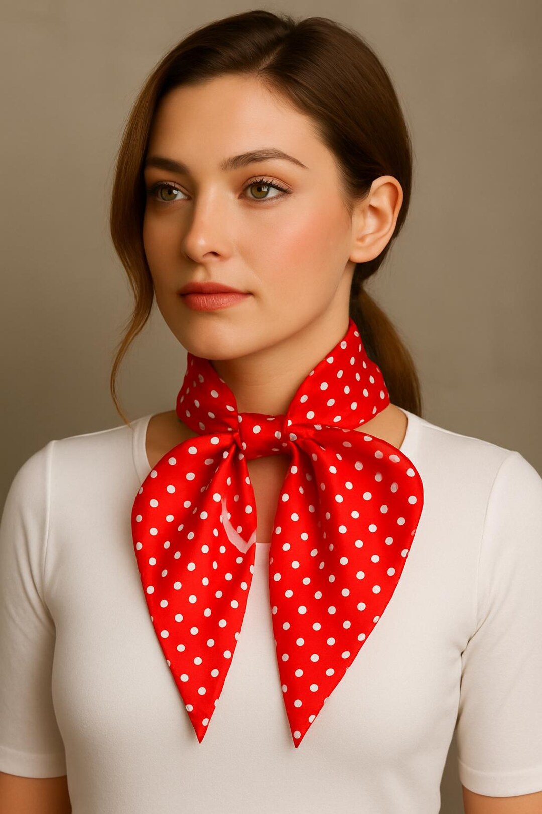 Polka Dot Satin Scarf: Retro Headscarf, Chic Neck Accessory - Etsy
