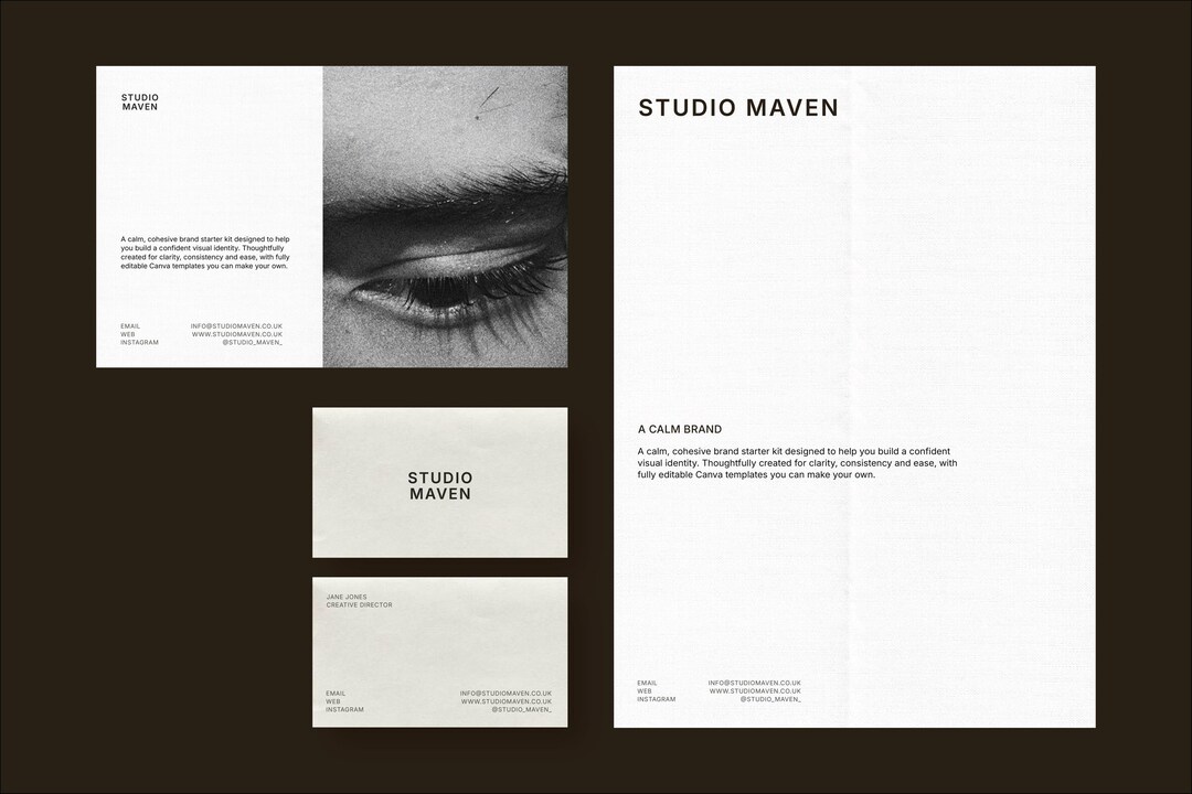 Calm Brand Starter Kit | Minimal Branding Kit With Logos, Colours ...