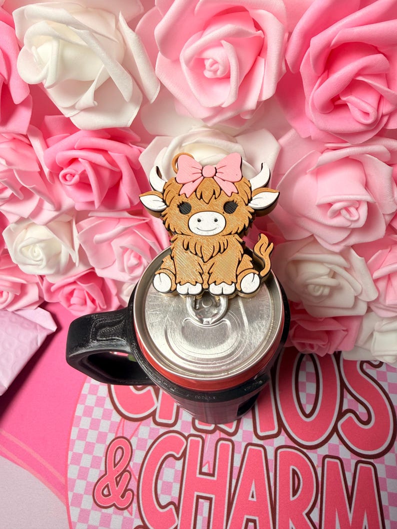 Highland Cow Can Tab Opener Keychain | 3D Printed Soda Drink Tool - Etsy