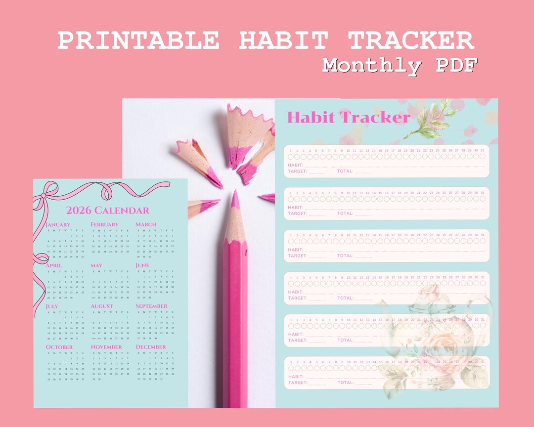 Valentine Habit Printable, Monthly Habit Tracker PDF, Self Love Planner ...
