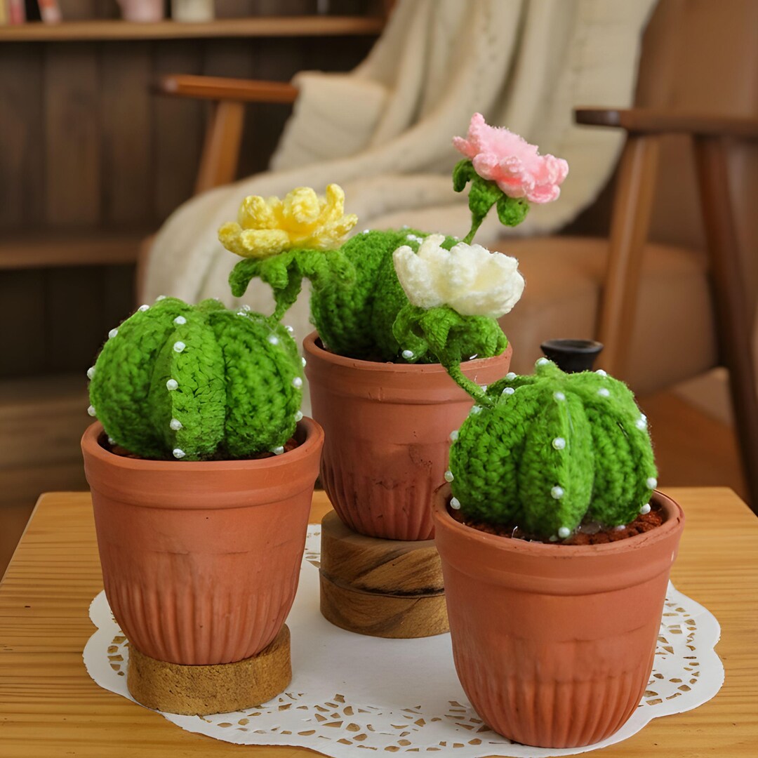 Easter Lily Cactus Crochet Pattern PDF, Mini Potted Amigurumi Plant - Etsy