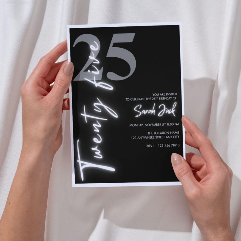 Editable Old Money Birthday Invitation | Elegant Black & White Birthday ...