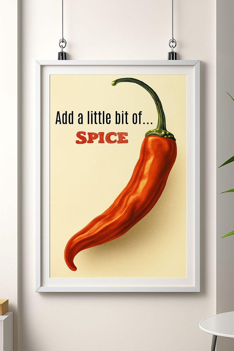 Add a Little Bit Of... SPICE, Photo Digital Art for Home Kitchen, Funny ...