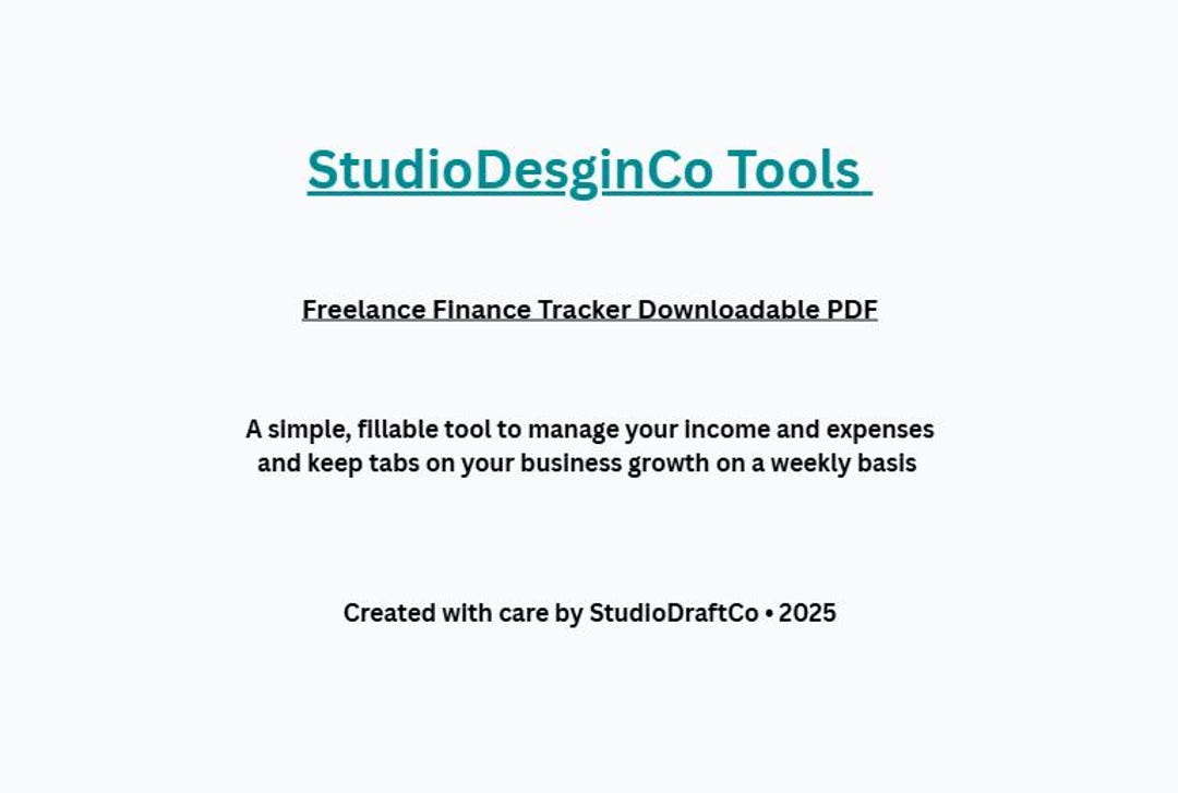 Weekly Freelance Finance Tracker - Etsy