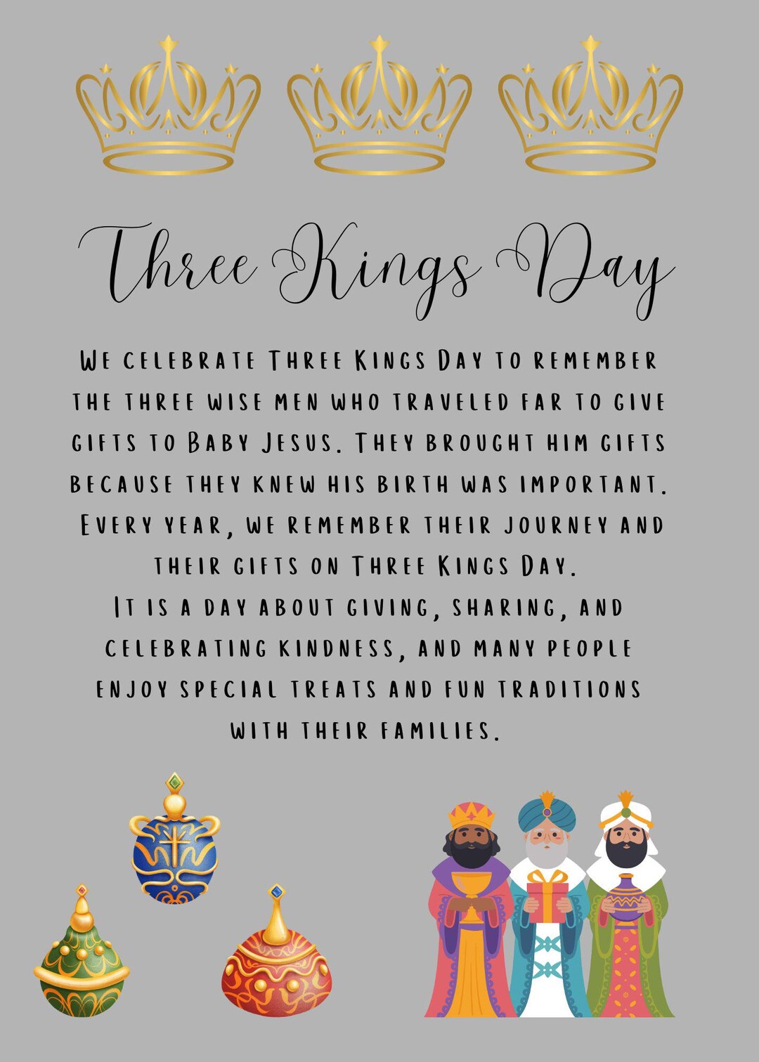 Three Kings Day Printable - Instant Download Card and Image - Etsy
